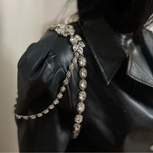 La Perla | Jackets & Coats | Black Leather Cropped Jacket With Jeweled ...